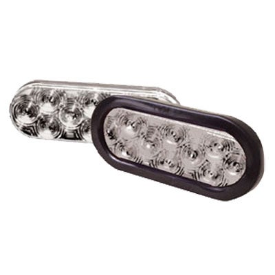 Red 10 Diode, Oval Sealed LED Stop / Tail / Turn Lamp with Clear Lens ...