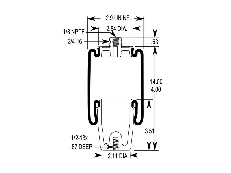 W02-358-7080 | Firestone Air Spring | Sleeve Style
