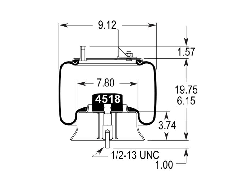 W01-358-8184 | Firestone Airide Air Spring | 1T15CCR-6