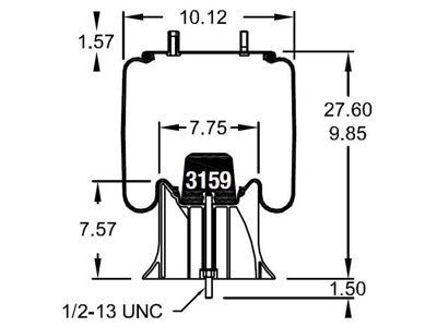 W01-358-9896 | Firestone Airide Air Spring | 1T19F-16