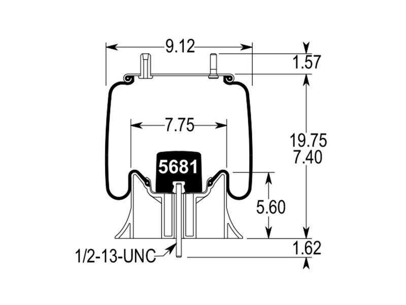 W01-358-9295 | Firestone Airide Air Spring | 1T15LP-5