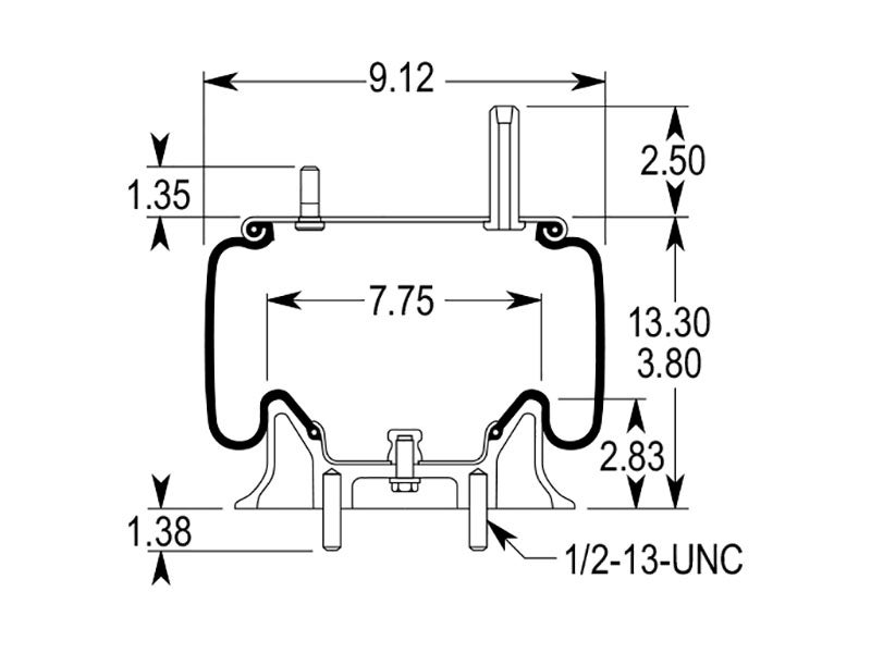 W01-358-9422 | Firestone Airide Air Spring | 1T15L-1.5