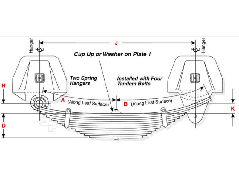 50-301HD | Hendrickson OEM Leaf Spring | 12 Leaves | 47057