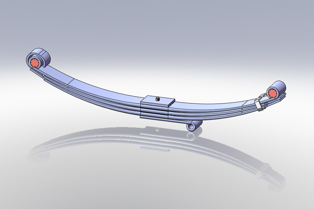 Kenworth Front Leaf Spring | 3 Leaves with shockeye | 5,900 lbs. Capacity