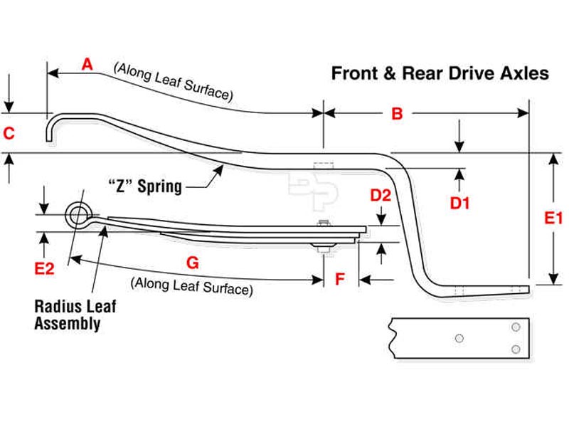 96-103 Volvo/White Rear Leaf Spring | 1 Leaves | 8065216
