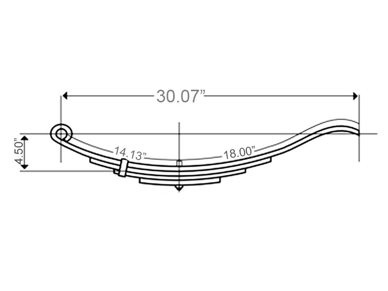 Trailer Leaf Spring | Slipper - Radius End | 5 Leaves | MTS-298