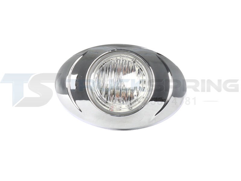 3 inch Red Oval LED Marker Lamp with Clear Lens and Chrome Bezel, VSM3005RC