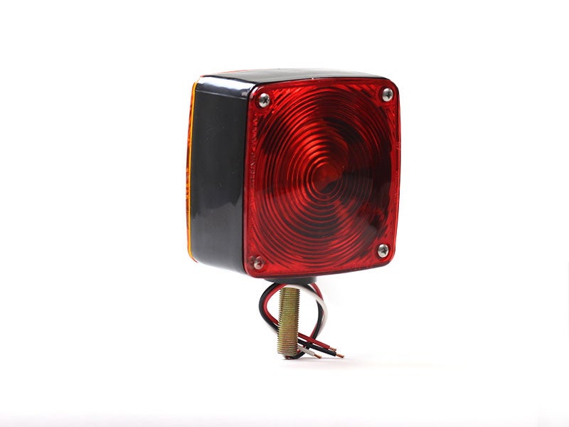Square Front Turn Signal Lamp with Red and Amber Lenses and Black ...