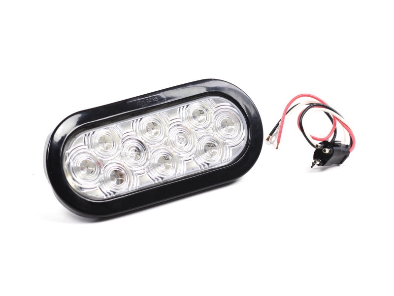 Red 10 Diode Oval Sealed LED Stop / Tail / Turn Lamp with Clear Lens ...