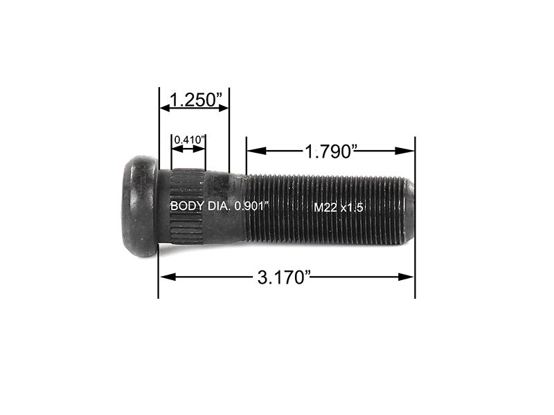 13-1580 | Wheel Stud | M22-1.5 x 3.18 (81 mm) Long