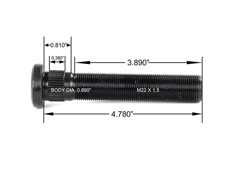 13-1589 | Wheel Stud | M22-1.5 x 4.87 (124 mm) Long